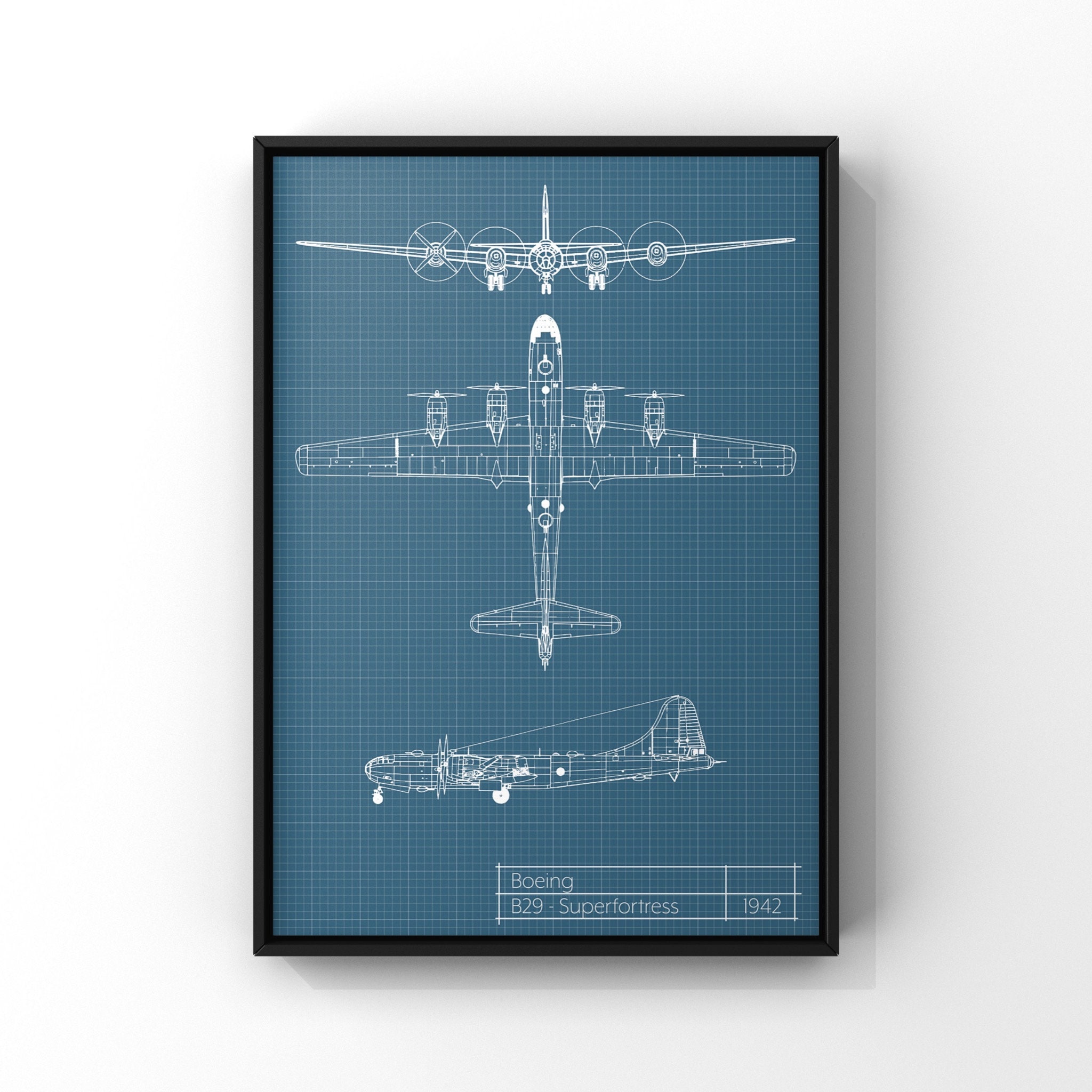 Boeing B29 Wall Art, B29 Superfortress Poster, B29 Bomber Aircraft ...