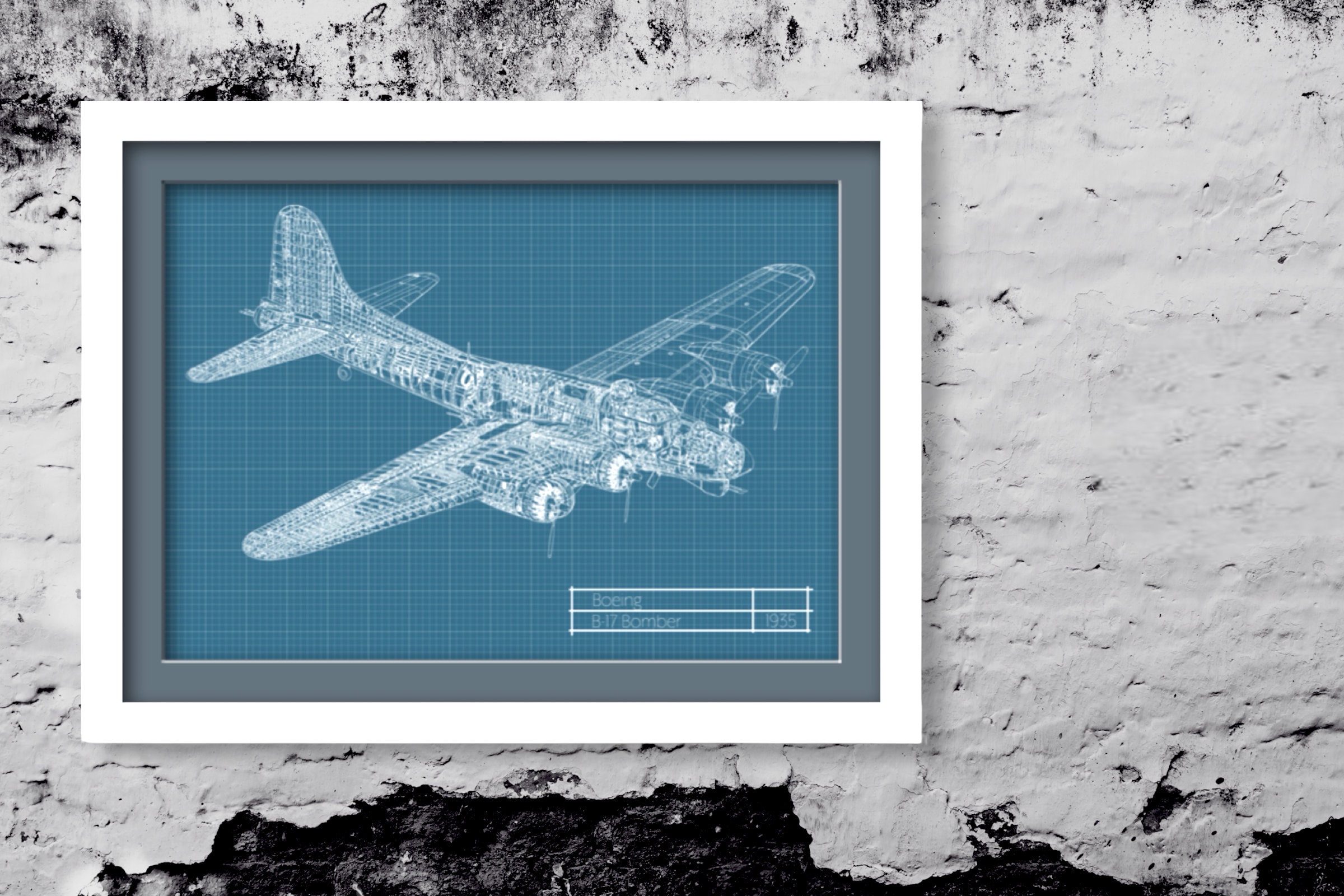 Boeing B-17 Flying Fortress Blueprint SVG Graphic Print, Instant ...