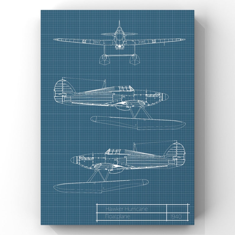 Hawker Hurricane Floatplane - Seaplane Fighter Plane Aircraft Blueprint ...