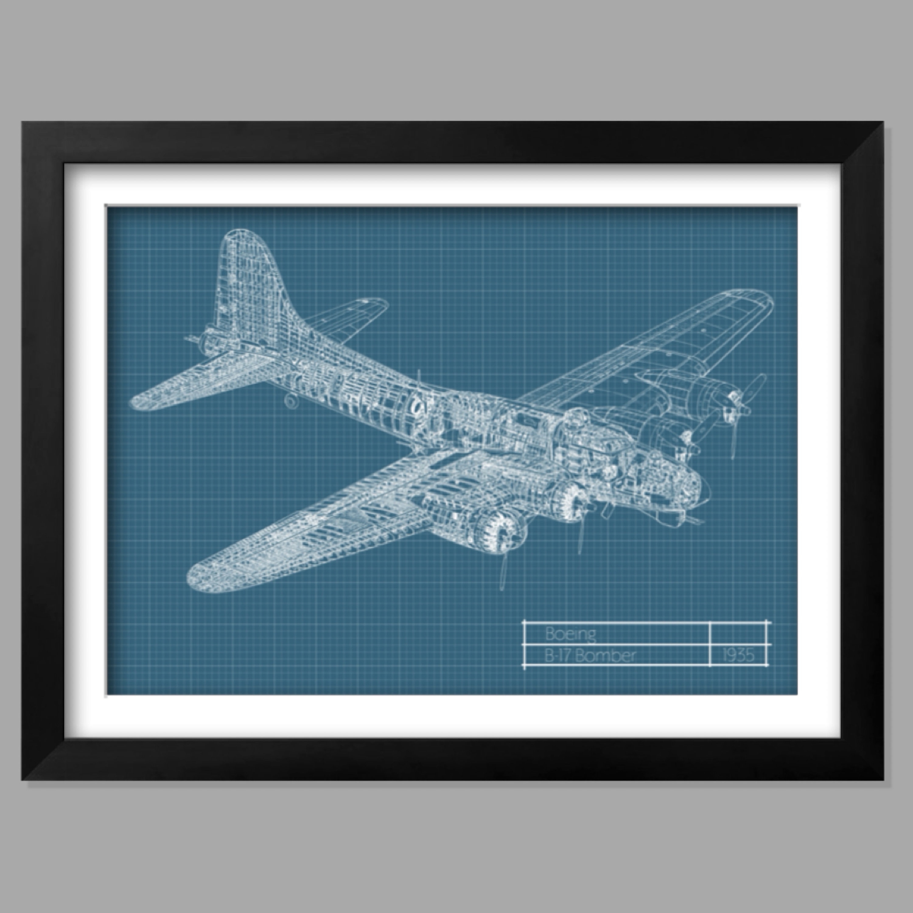 Boeing B-17 Flying Fortress Blueprint SVG Graphic Print, Instant ...