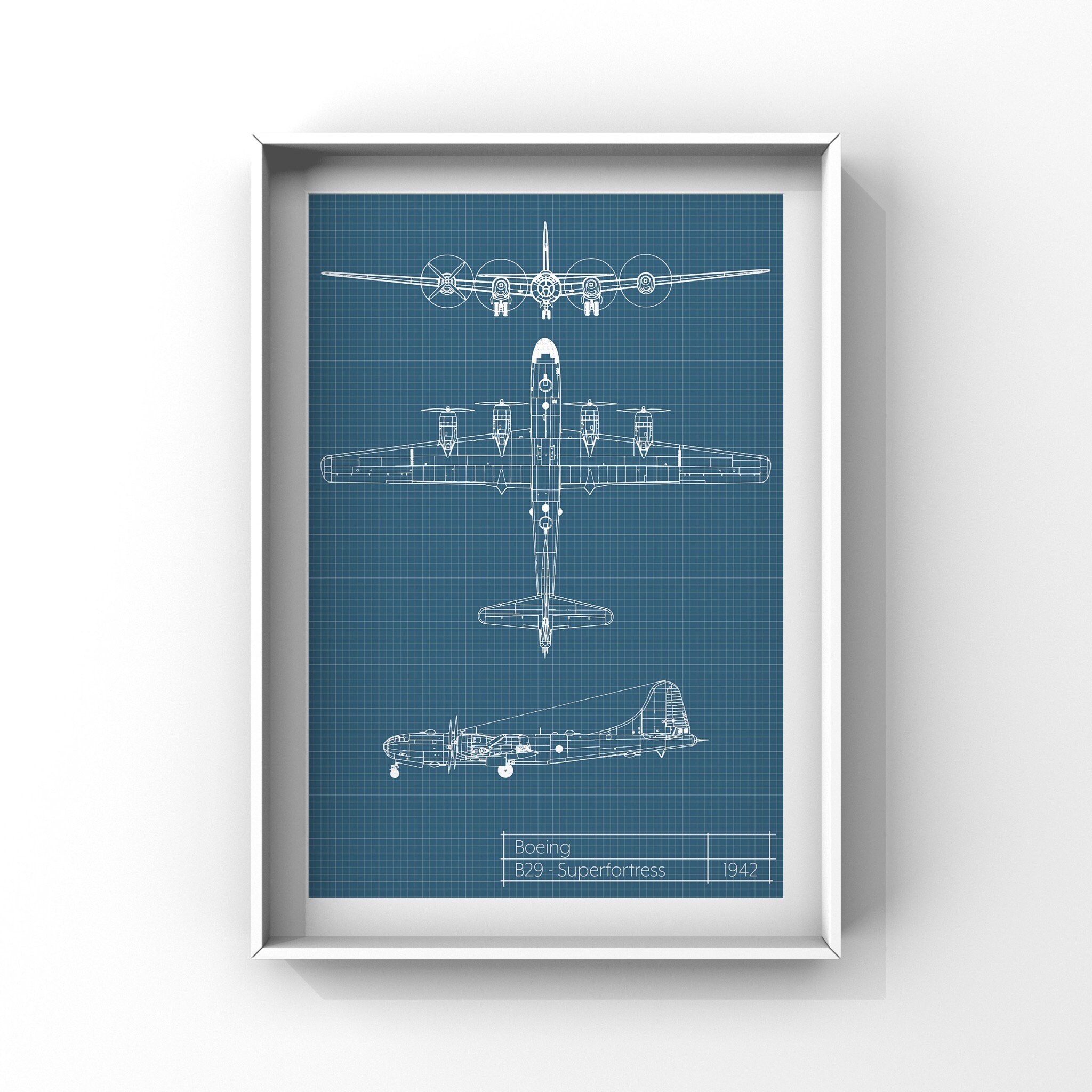 Boeing B29 Wall Art, B29 Superfortress Poster, B29 Bomber Aircraft ...