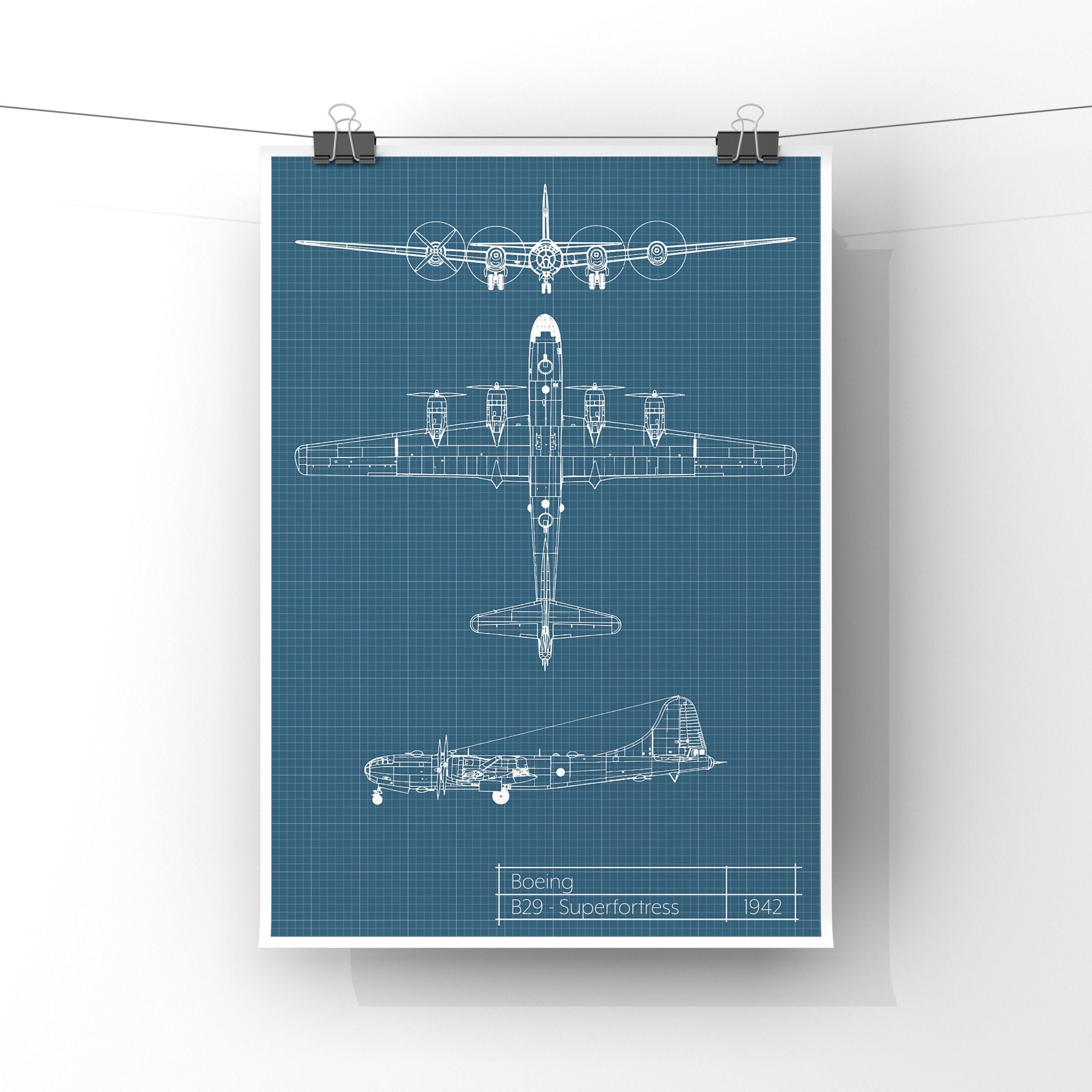 Boeing B29 Wall Art, B29 Superfortress Poster, B29 Bomber Aircraft ...