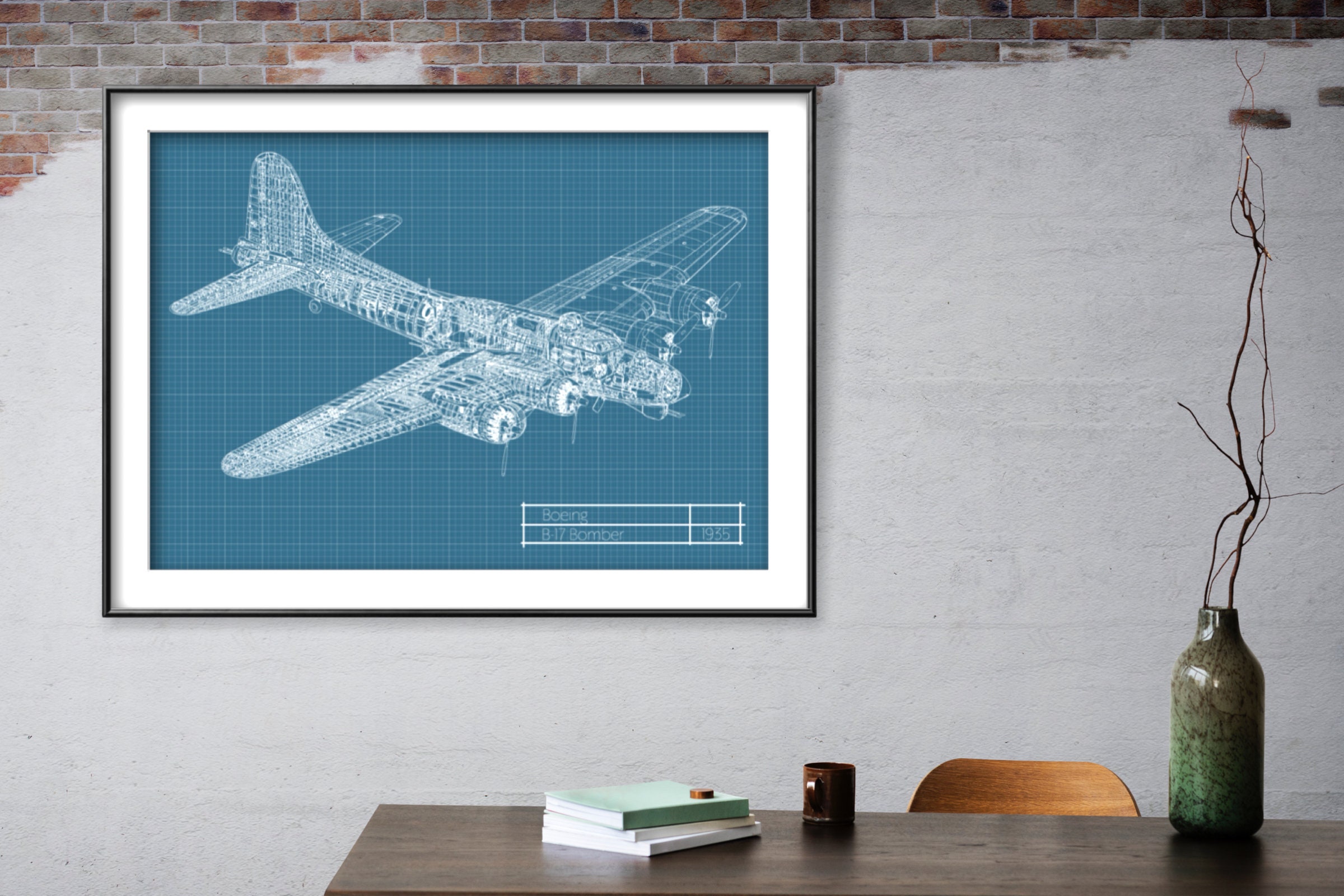 Boeing B-17 Flying Fortress Blueprint SVG Graphic Print, Instant ...