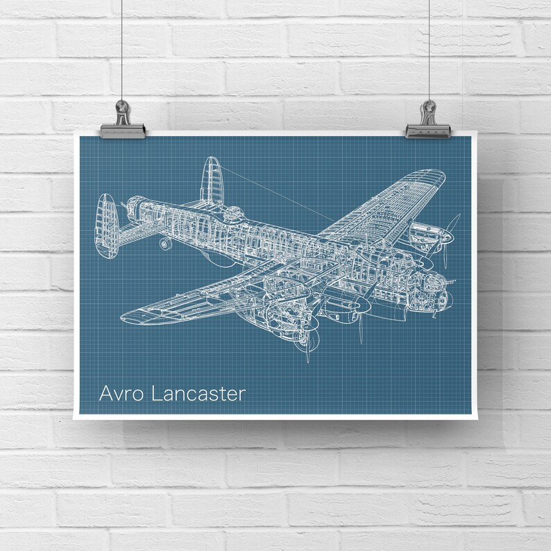 Avro Lancaster SVG Blueprint Graphic Poster | Print | Digital Download ...
