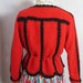 Original Vintage 40s 50s Hand Knitted Cardigan Red Black Wool Crocheted ...