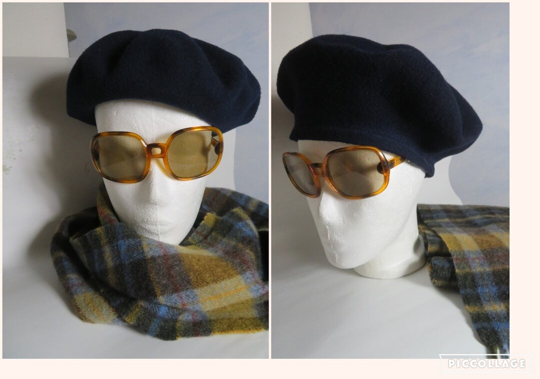 French Beret Navy Blue Beret 100% Wool Boiled Size 55 Cm S/meter Basque ...