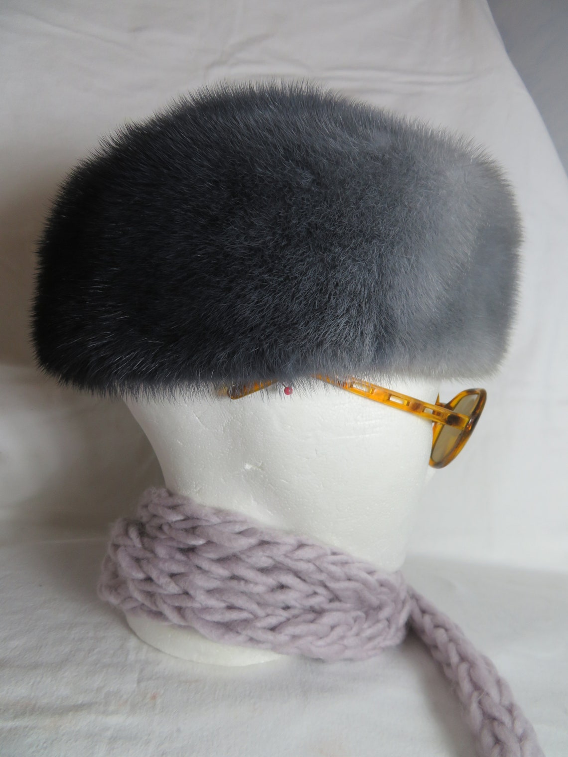 70s Blue Real Mink Hat Noble Fur Hat Real Fur Hat Real Mink - Etsy