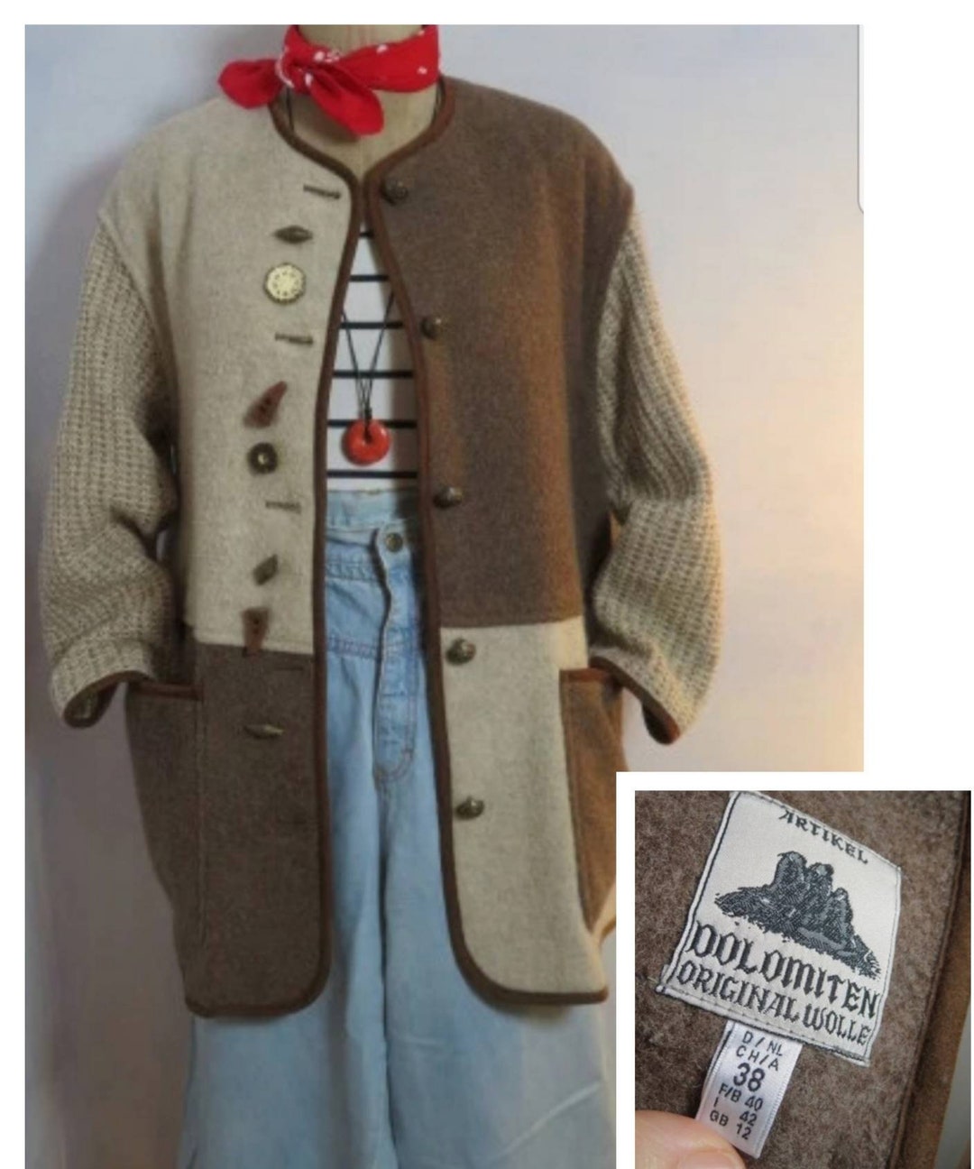 Vintage Size Medium Alpine Dolomites Whale Jacket Ladies M Warm Thick ...