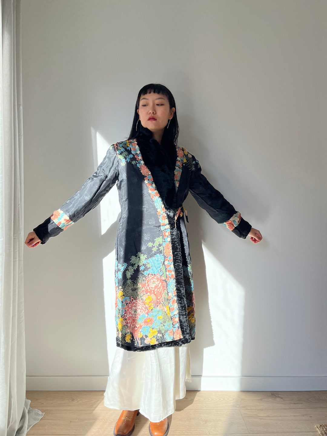 1930s 1920s Silk Chinese Handmade Winter Jacket, 1920s Jazz Age Art Dec ...