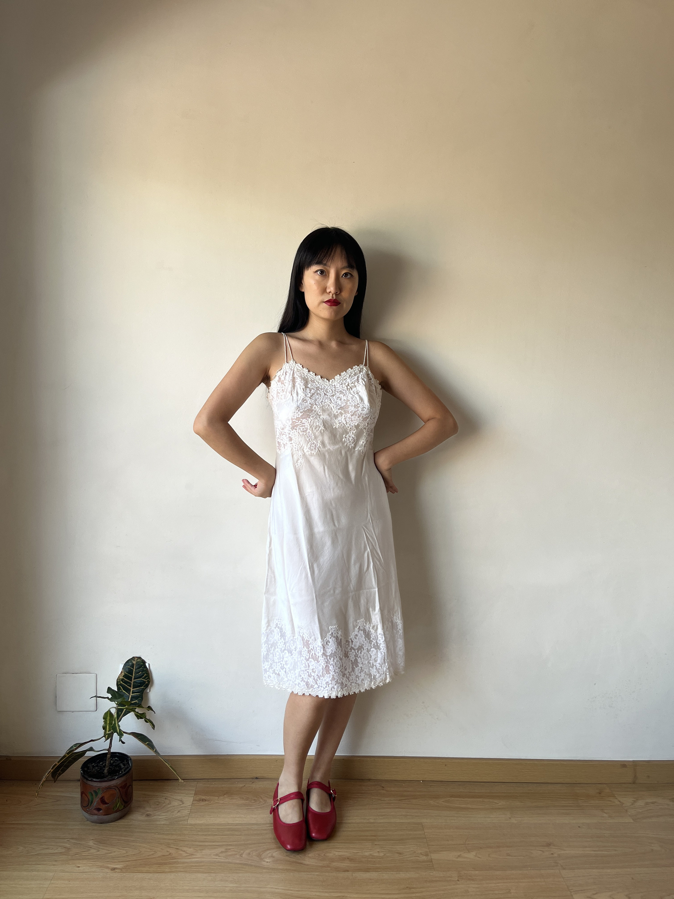 1930s Antique Beige Lace Liquid Silk Slip Dress, Vintage Lace Mini ...