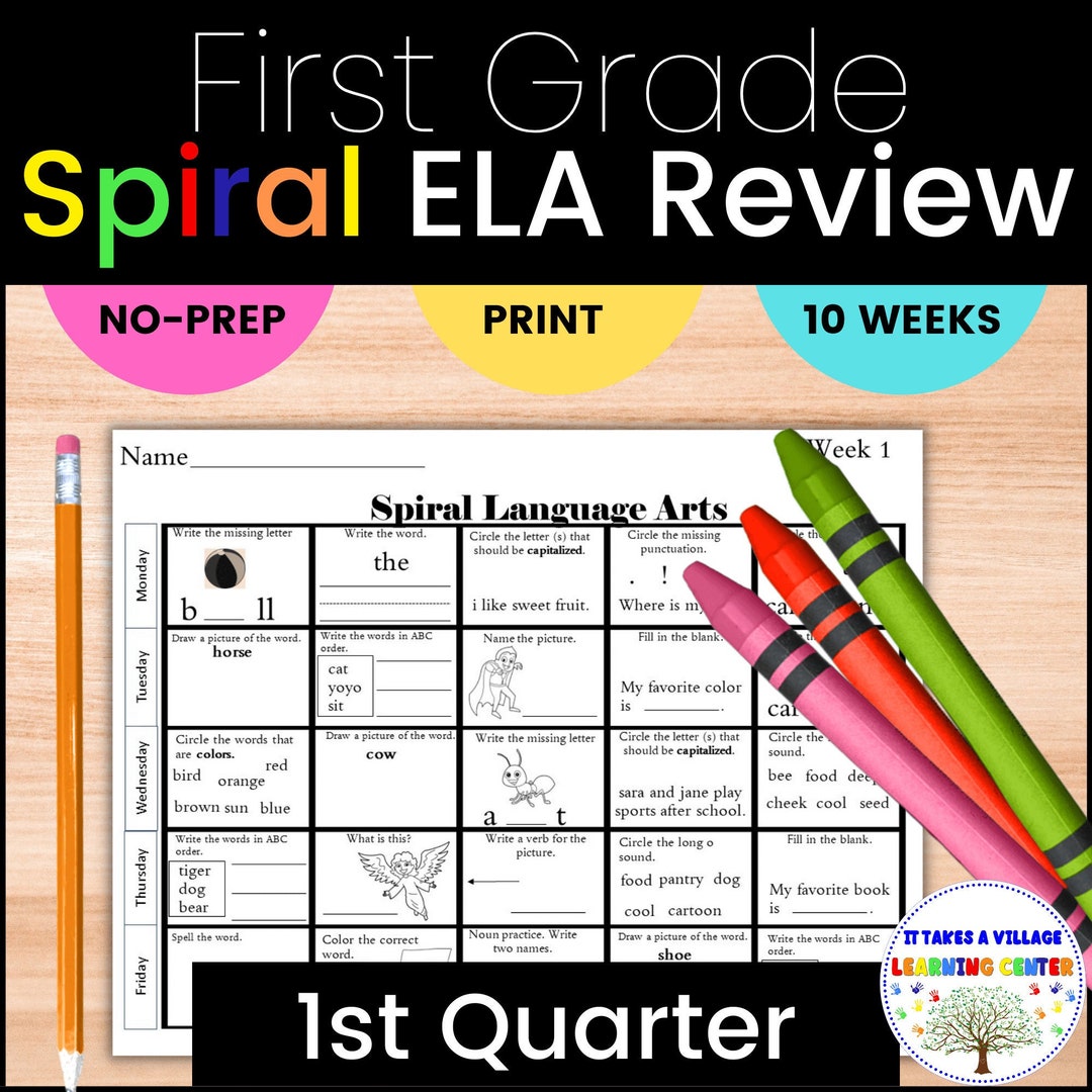 1st Grade Morning Work - Language Arts Spiral Review - 1st Quarter - Etsy