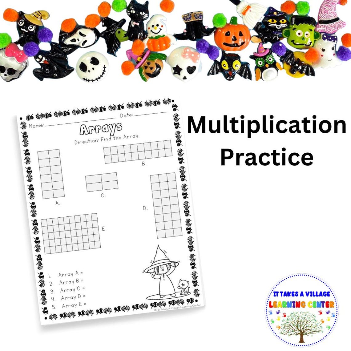Halloween Math Worksheets Multiplication Activity Packet Fun Fall Third ...