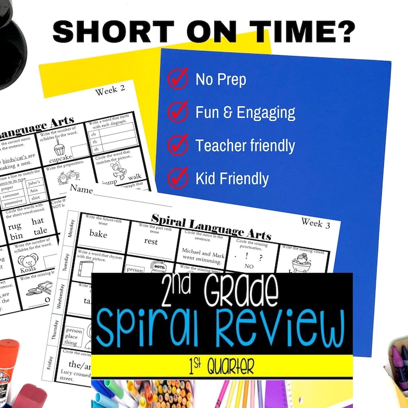 10 Weeks of Language Arts Morning Work Bell Ringers 2nd Grade ...