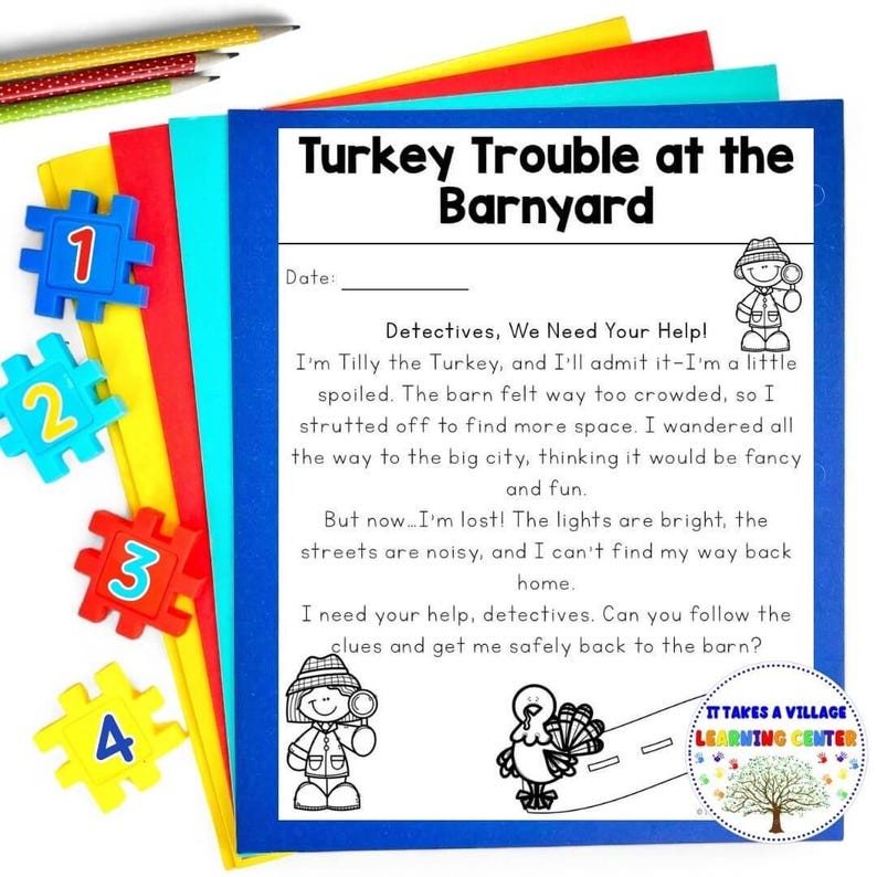 Thanksgiving Math Mystery for 1st Grade Turkey Activities, Fun Math ...