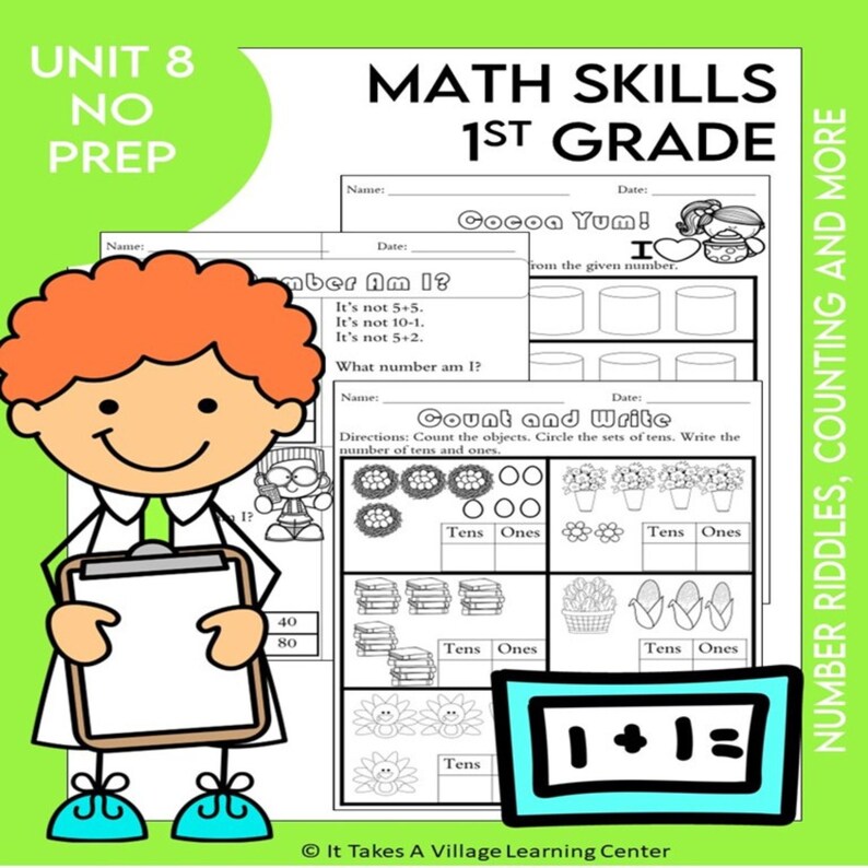 IM Grade 1 Math™ Unit 8 Math Riddles First Grade Math Worksheets 1st ...