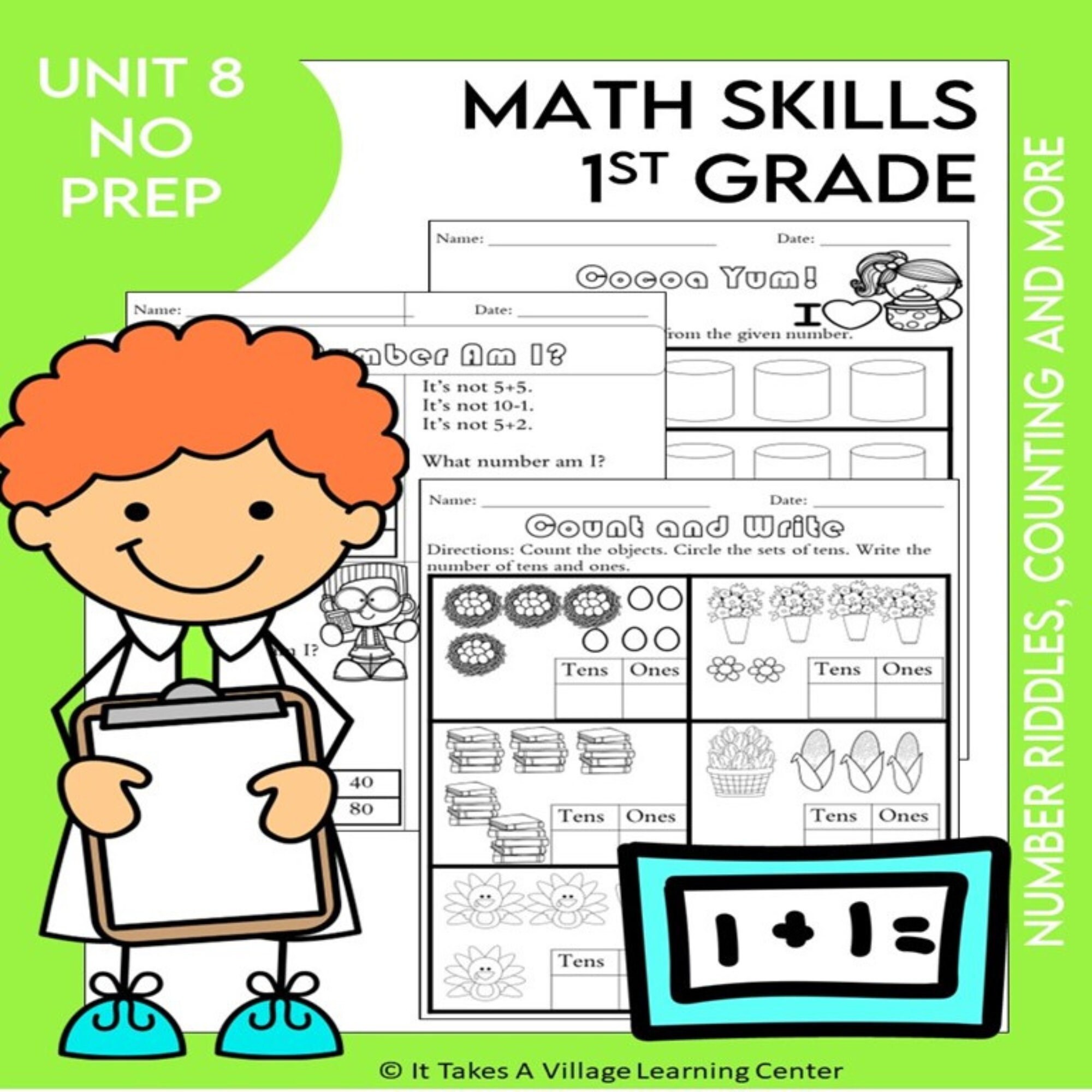 IM Grade 1 Math™ Unit 8 Math Riddles First Grade Math Worksheets 1st ...