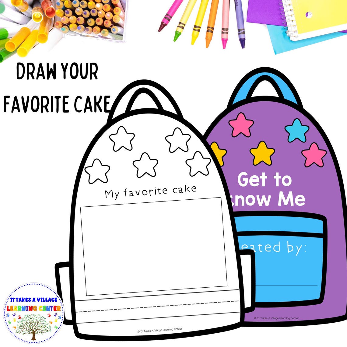 All About Me Back to School Kindergarten Crafts Backpack Get to Know Me ...
