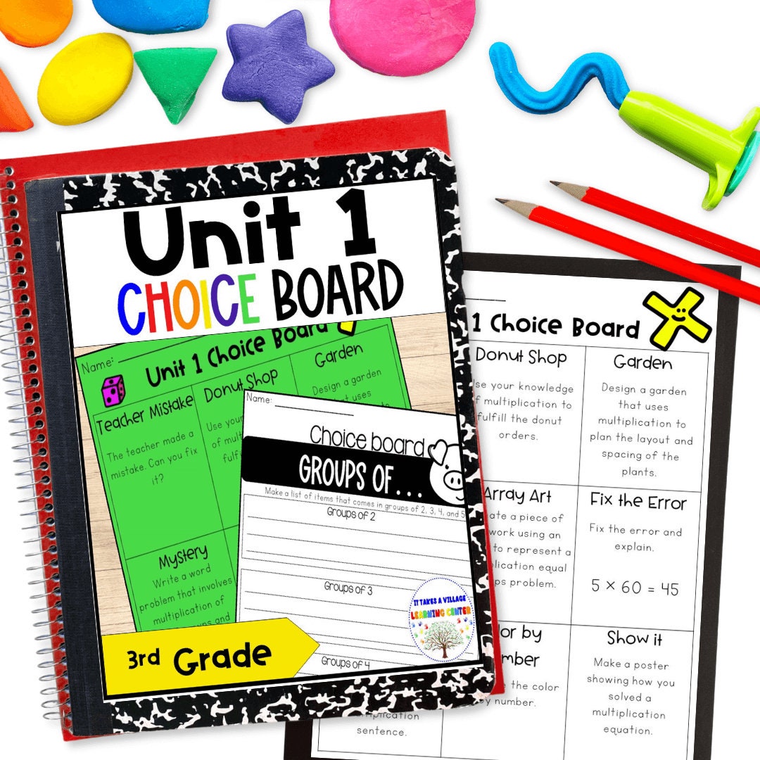 3rd Grade Multiplication Choice Board: Math Activities (PDF) - Etsy