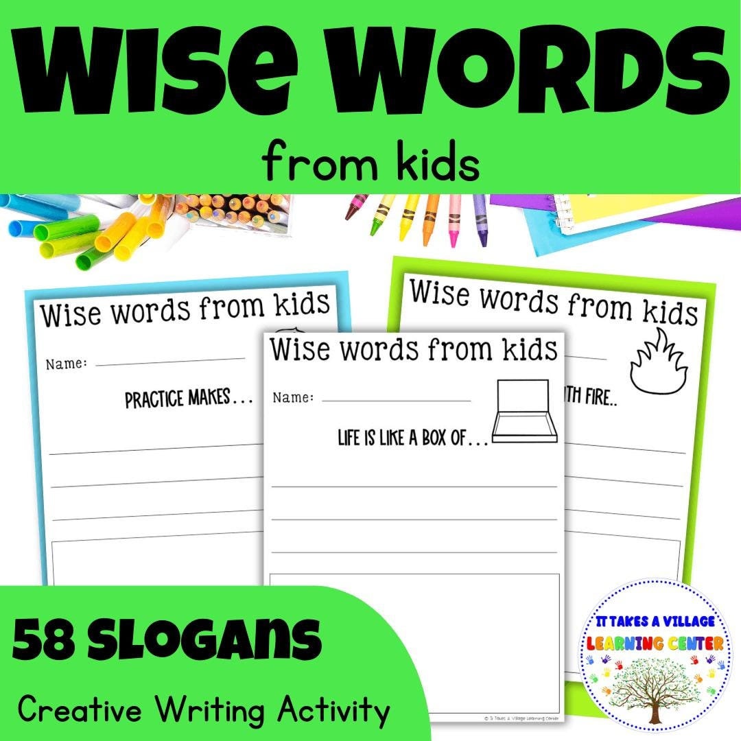 Creative Writing Prompts: Wise Words From Kids - 58 Printable Templates ...