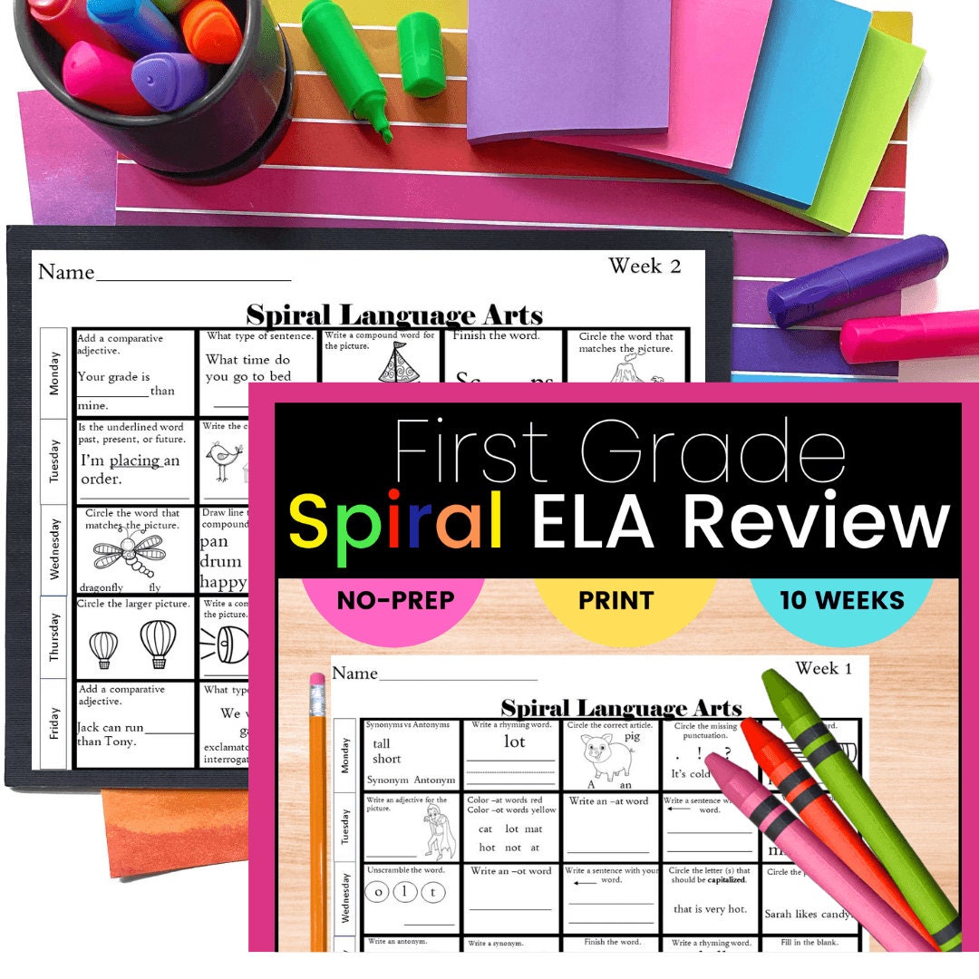 1st Grade Language Arts Spiral Review Morning Work, Grammar Work 4th ...
