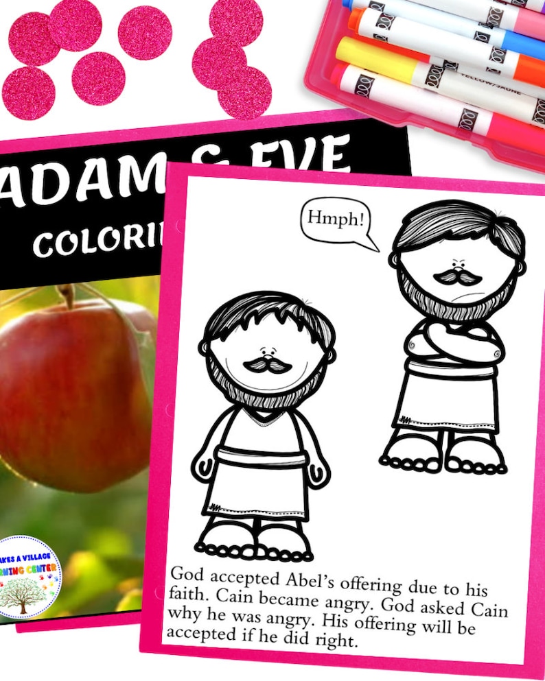 Adam and Eve Coloring Book - Plus Cain and Abel - Bible Activities for ...