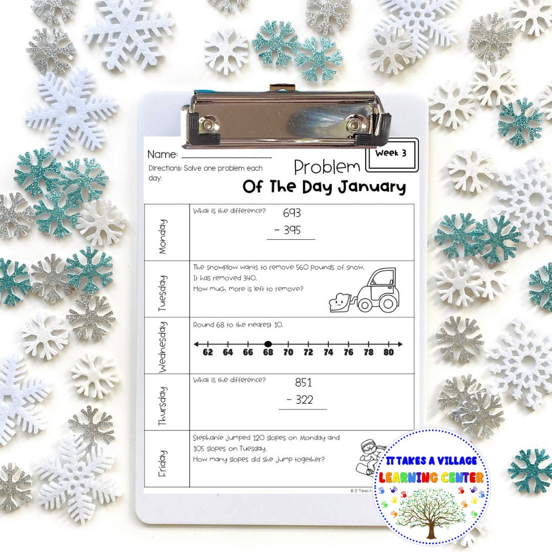 Daily Math Problems Worksheets Mathematics Third Grade Daily Worksheet ...