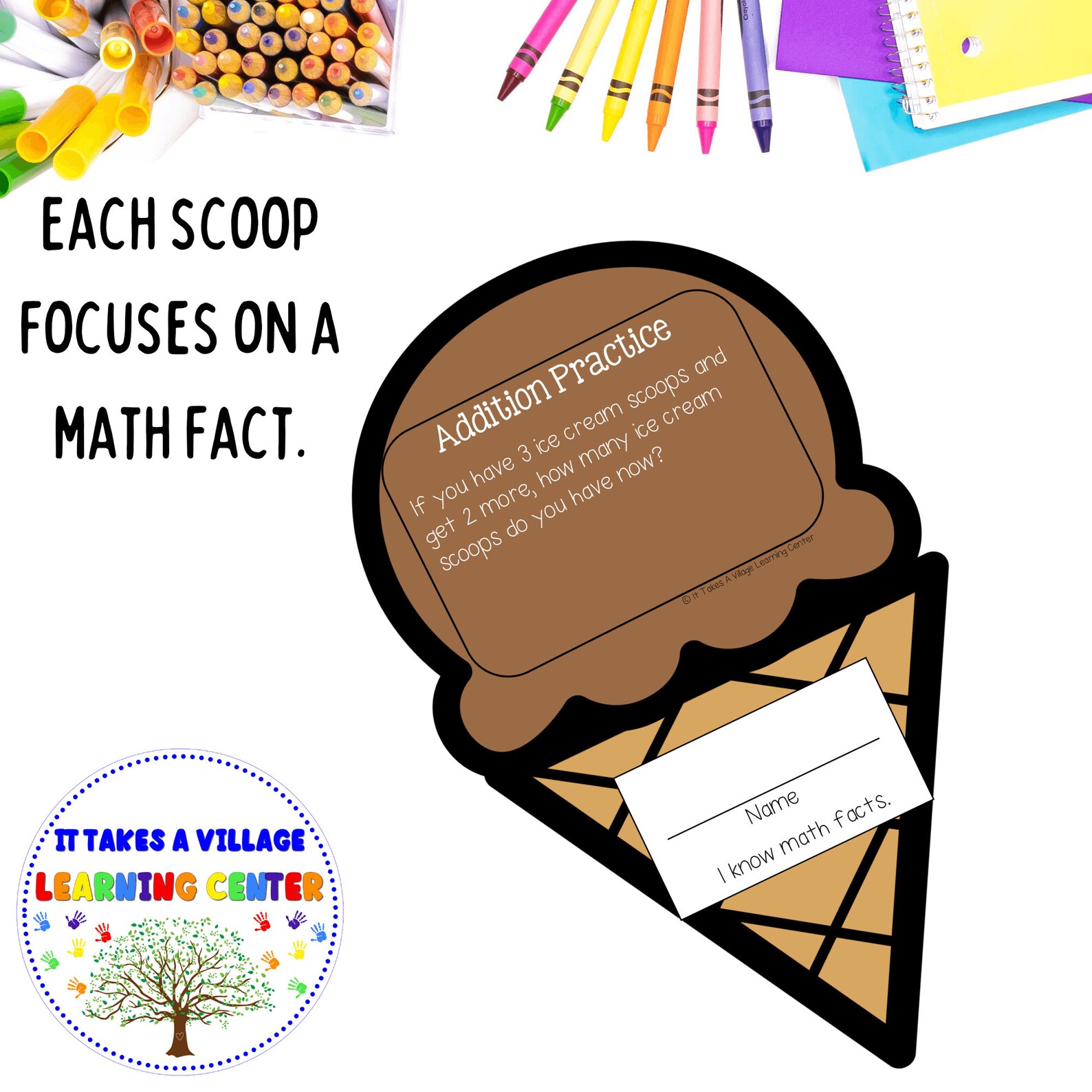 Summer Review K to 1, Craftivity, Back to School, Ice Cream Scoop ...