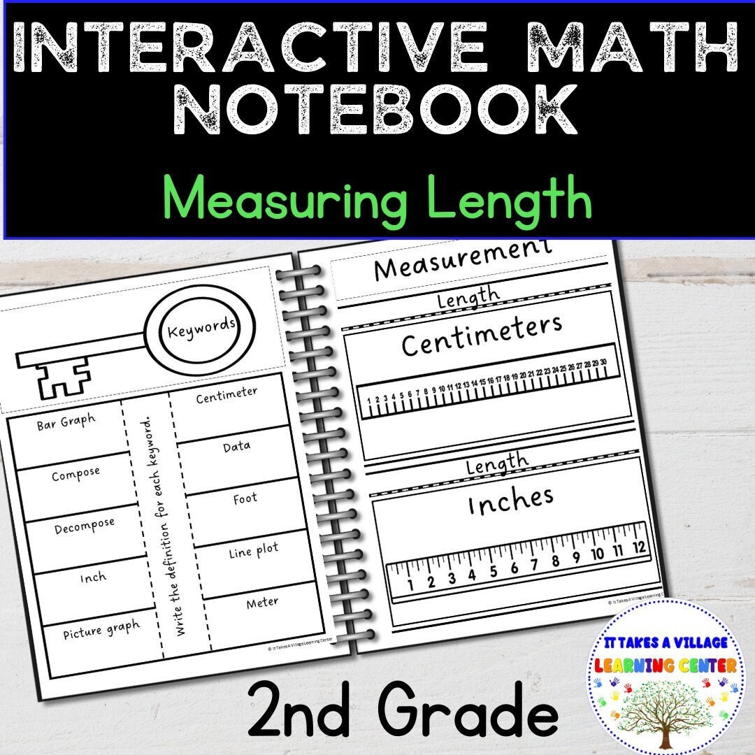 2nd Grade Math, Measurement Practice, Interactive Notebook, Measuring ...
