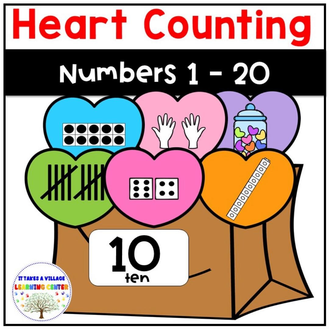 Valentine's Day Subitizing Activity: Heart Counting 1-20 (digital ...