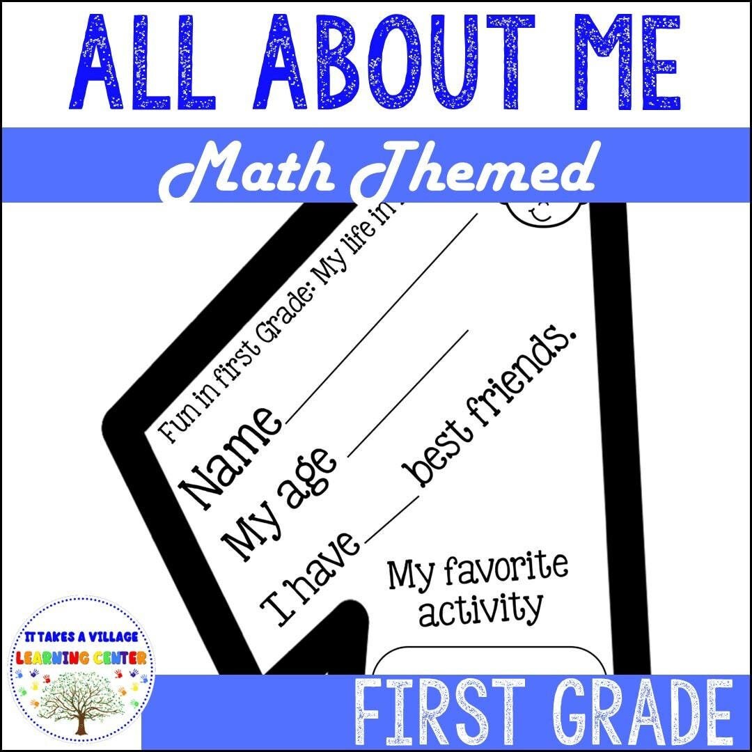 All About Me Math Craft: 1st Grade Ice Breaker (printable) - Etsy