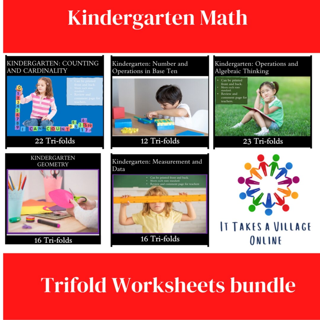 Kindergarten Math Trifold Worksheets Bundle | No Prep Addition ...