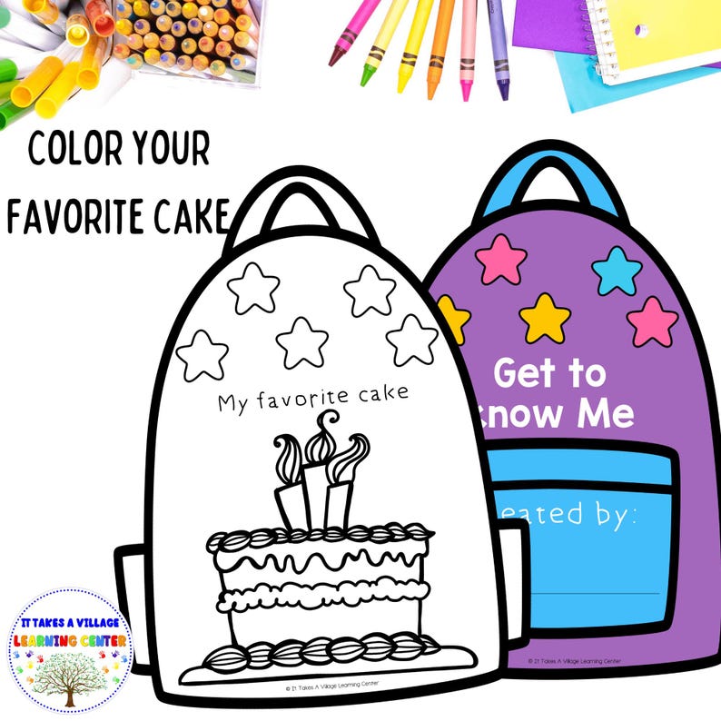 All About Me Back to School Kindergarten Crafts Backpack Get to Know Me ...