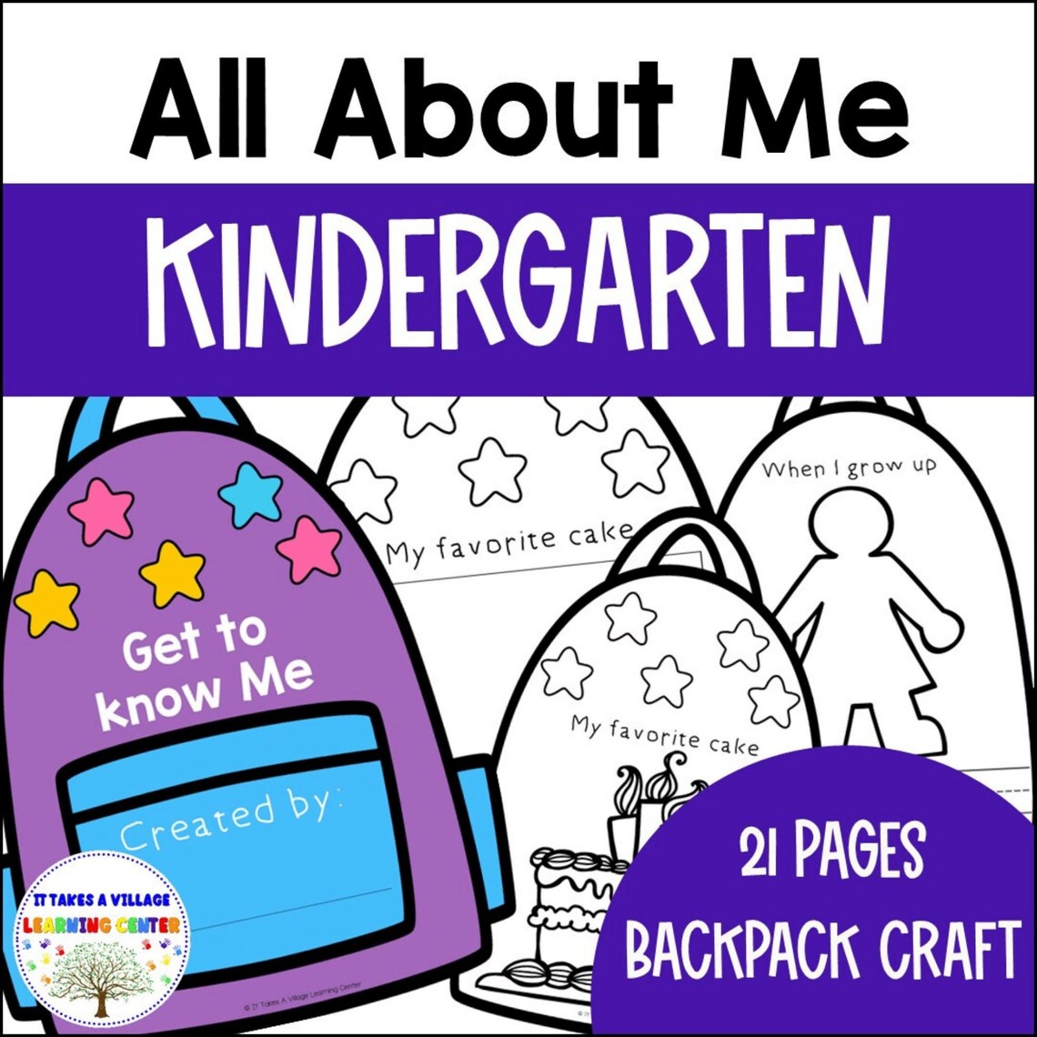 All About Me Back to School Kindergarten Crafts Backpack Get to Know Me ...