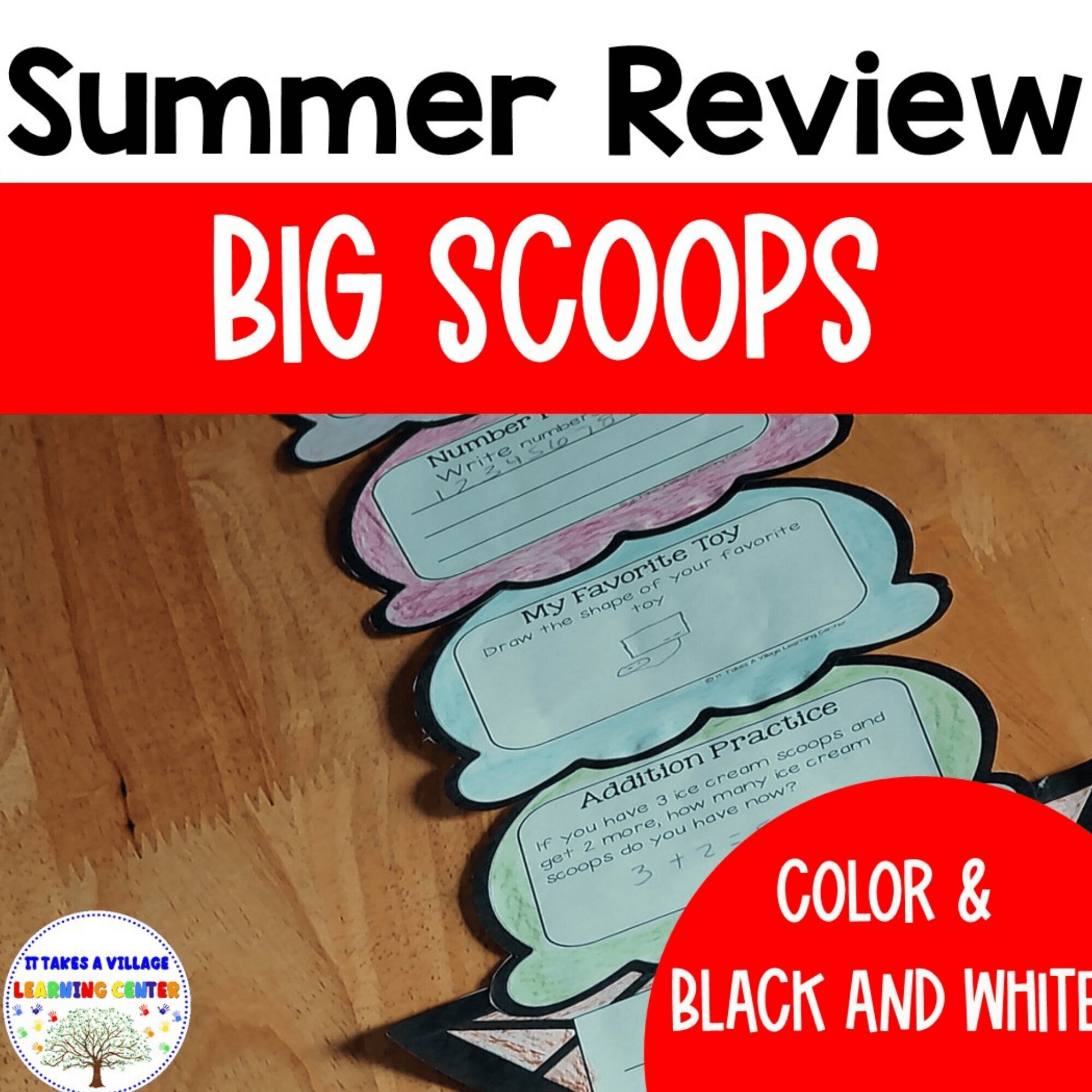 Summer Review K to 1, Craftivity, Back to School, Ice Cream Scoop ...