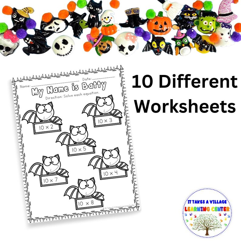 Halloween Math Worksheets Multiplication Activity Packet Fun Fall Third ...