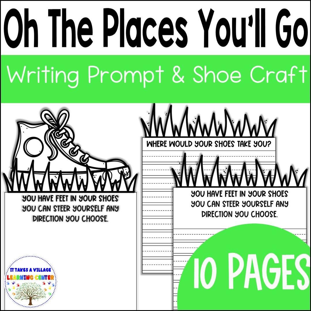 Dr. Seuss 'oh the Places You'll Go' Shoe Craft (printable) - Etsy