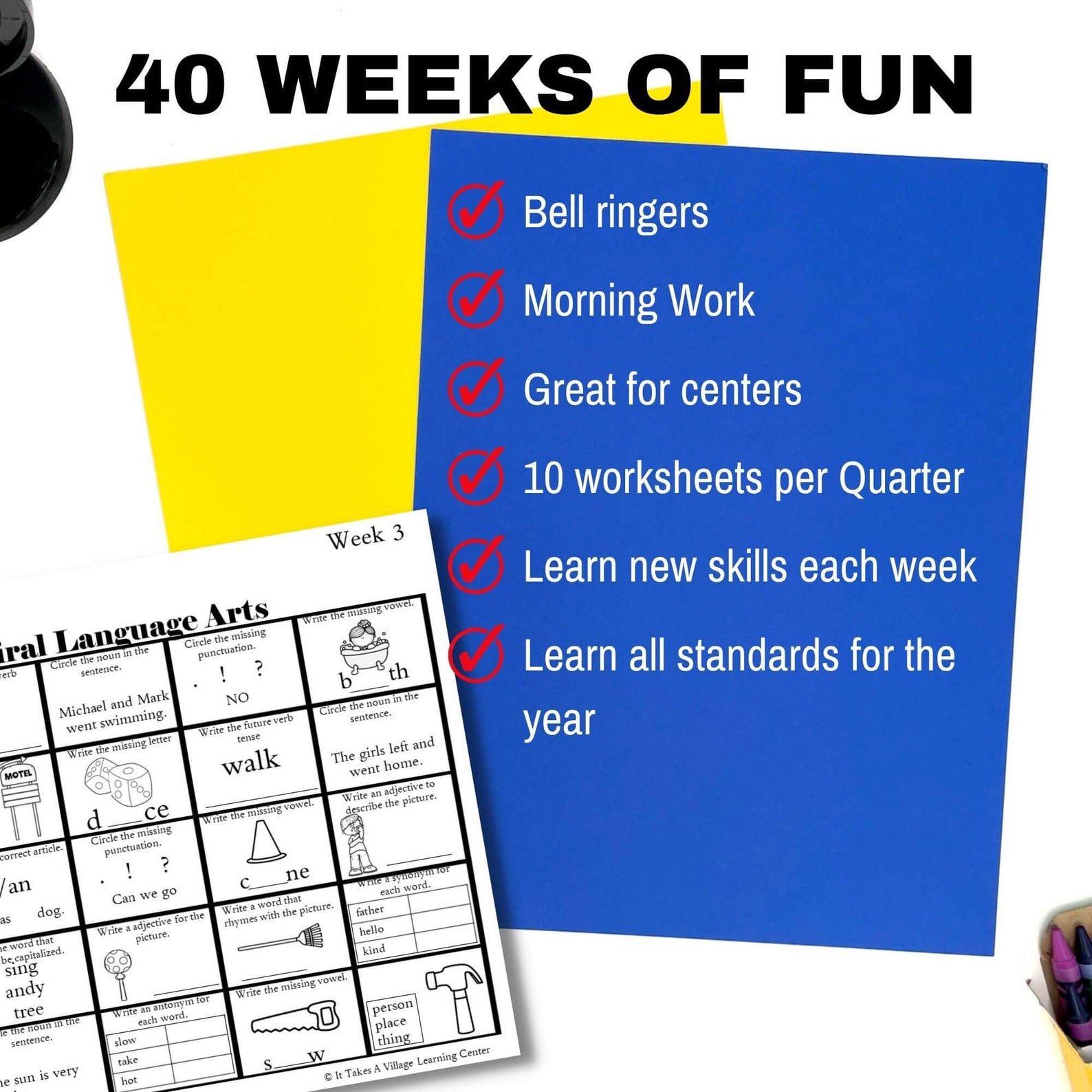 10 Weeks of Language Arts Morning Work Bell Ringers 2nd Grade ...