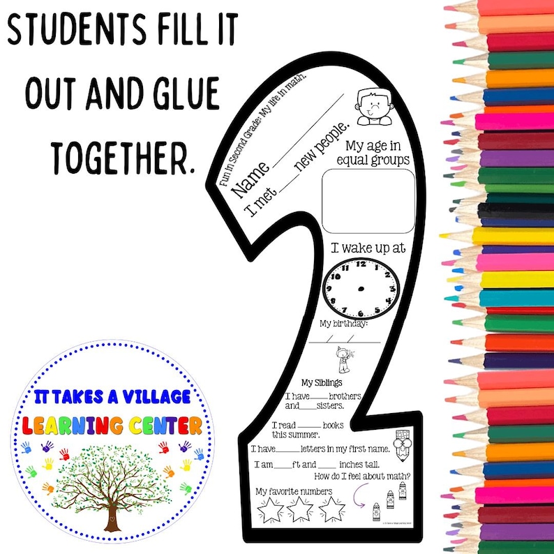 2nd Grade Math All About Me Ice Breaker (printable) - Etsy Australia