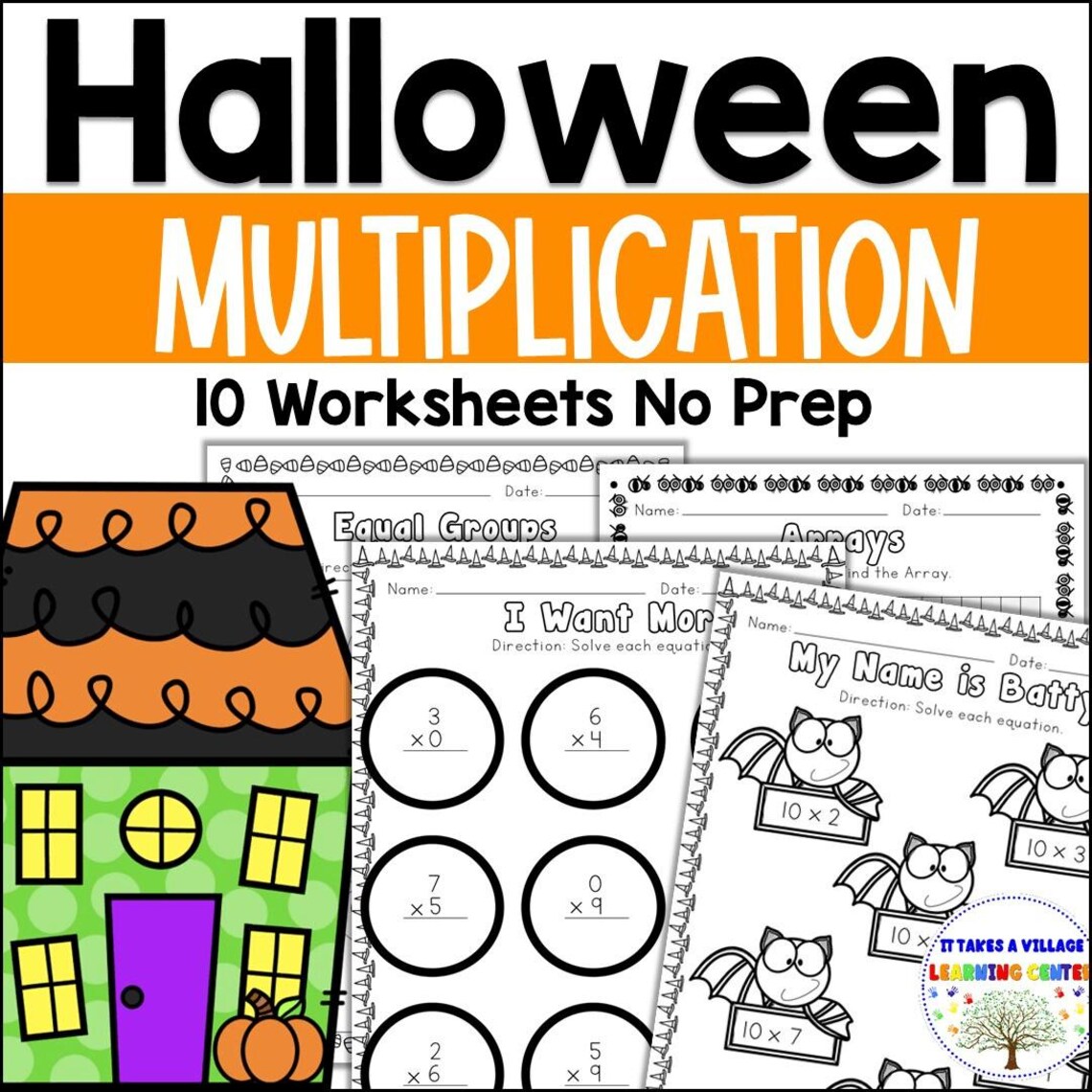 Halloween Math Worksheets Multiplication Activity Packet Fun Fall Third ...