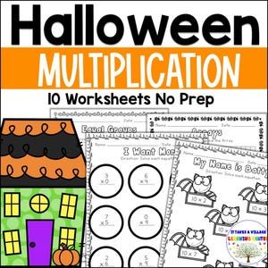 Halloween Math Worksheets: Multiplication Activity Packet for 3rd Grade ...