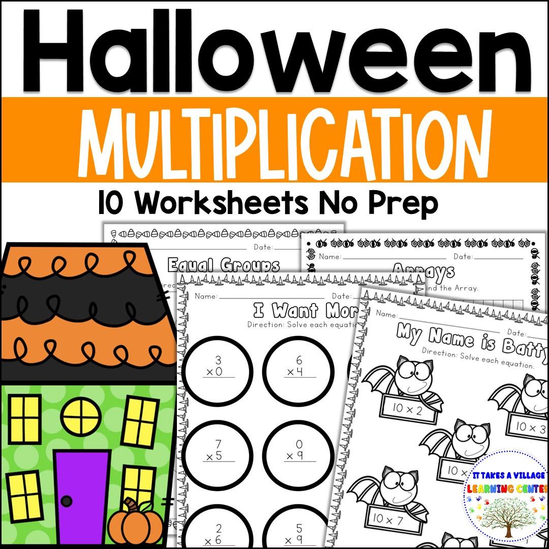 Halloween Math Worksheets Multiplication Activity Packet Fun Fall Third ...
