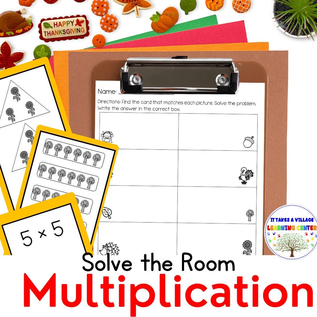 Thanksgiving Multiplication Game: 3rd Grade Activity (printable ...