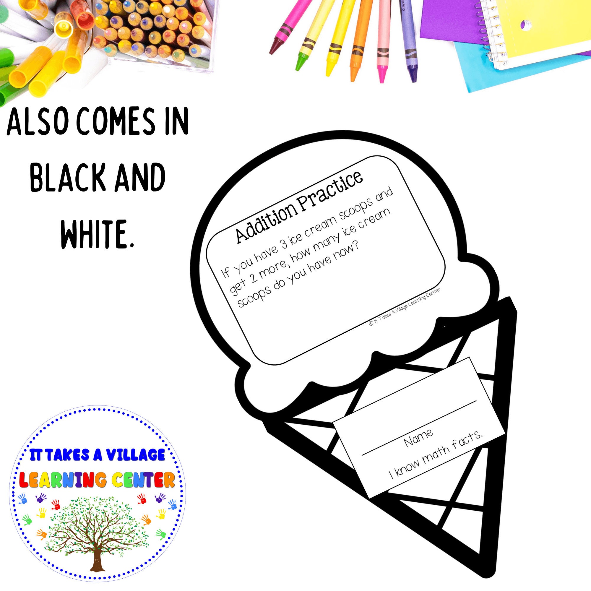 Summer Review K to 1, Craftivity, Back to School, Ice Cream Scoop ...