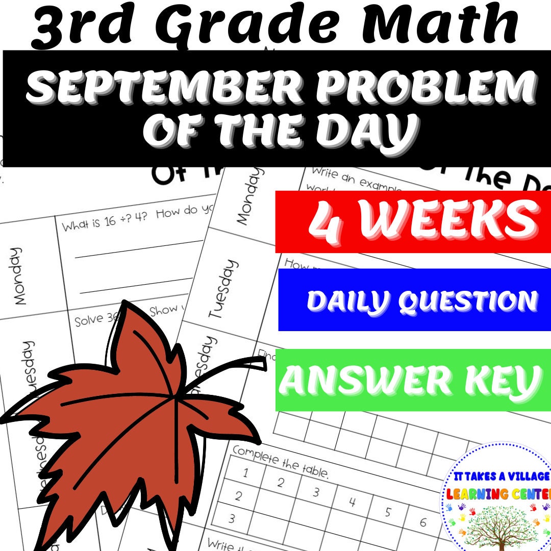 Boost Math Skills: 3rd Grade Problem of the Day - Etsy