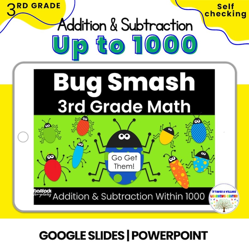 3rd Grade Math Game: Bug Smash Addition & Subtraction (powerpoint) - Etsy