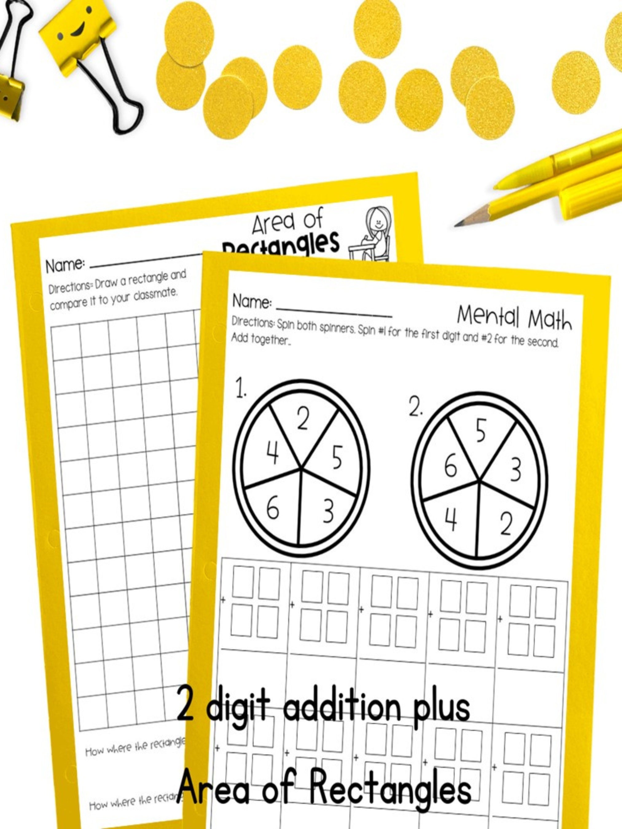 Area & Multiplication 3rd Grade Math Worksheets Unit 2 Extra Practice ...
