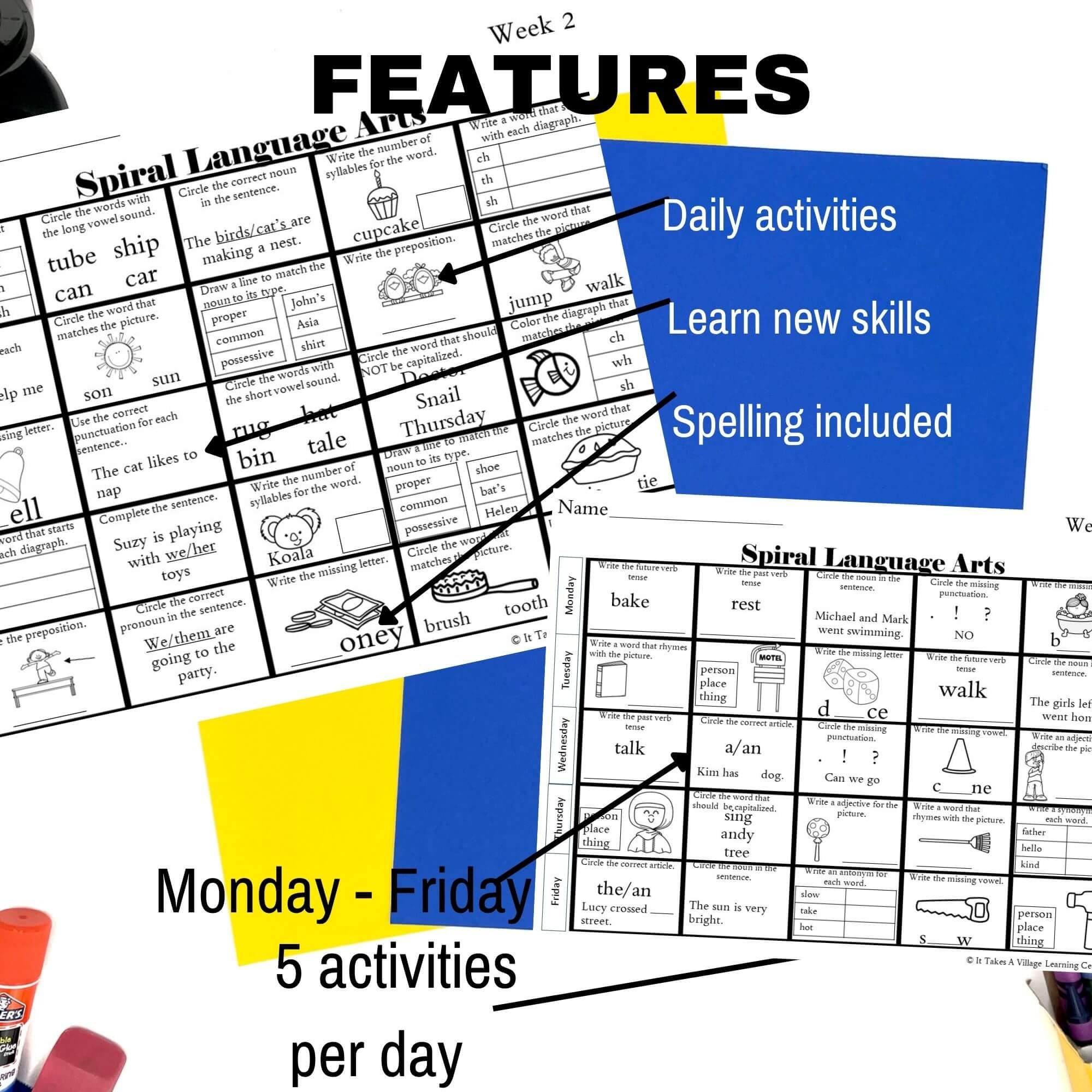 10 Weeks of Language Arts Morning Work Bell Ringers 2nd Grade ...
