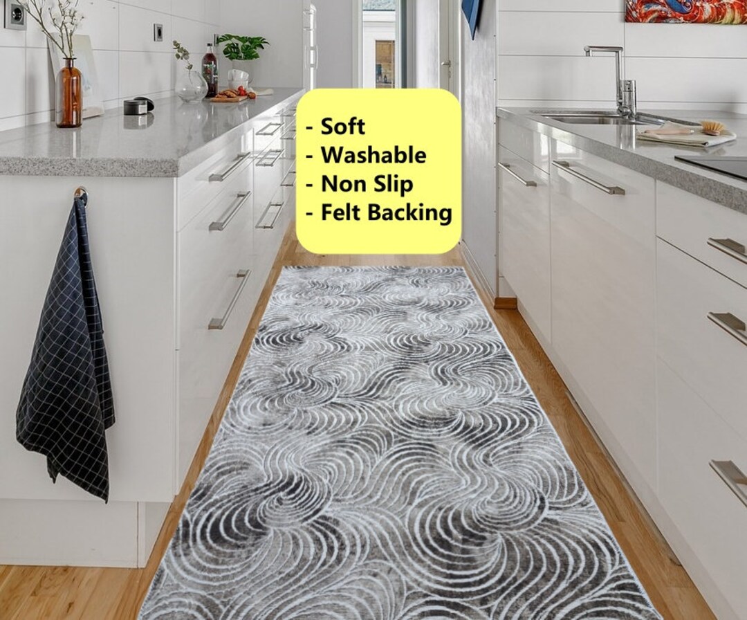 Washable Custom Rug Runner With Non Slip Felt Backing Cut to Size ...