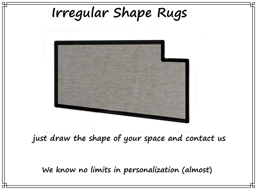 Custom Jute Sisal Rug – Irregular Shape, Bordered Carpet - Etsy
