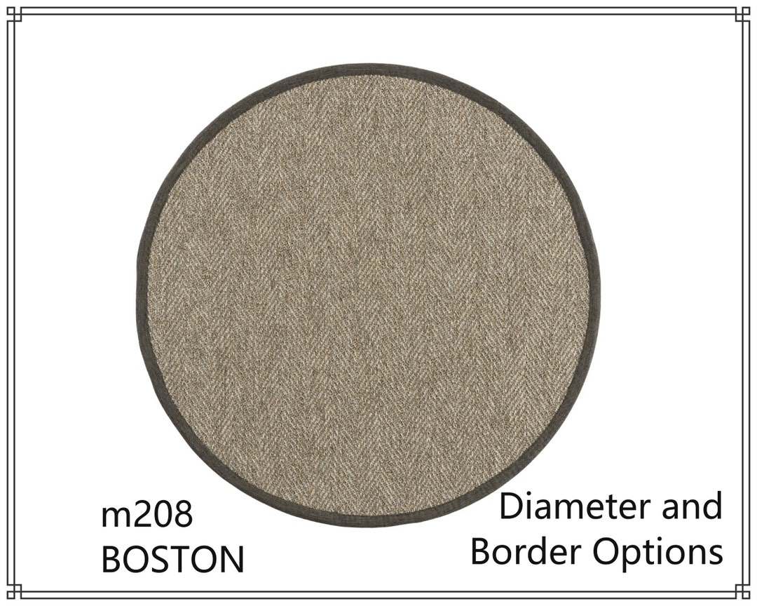 Custom Round Sisal Rug for Under Table, Herringbone Round Carpet for ...